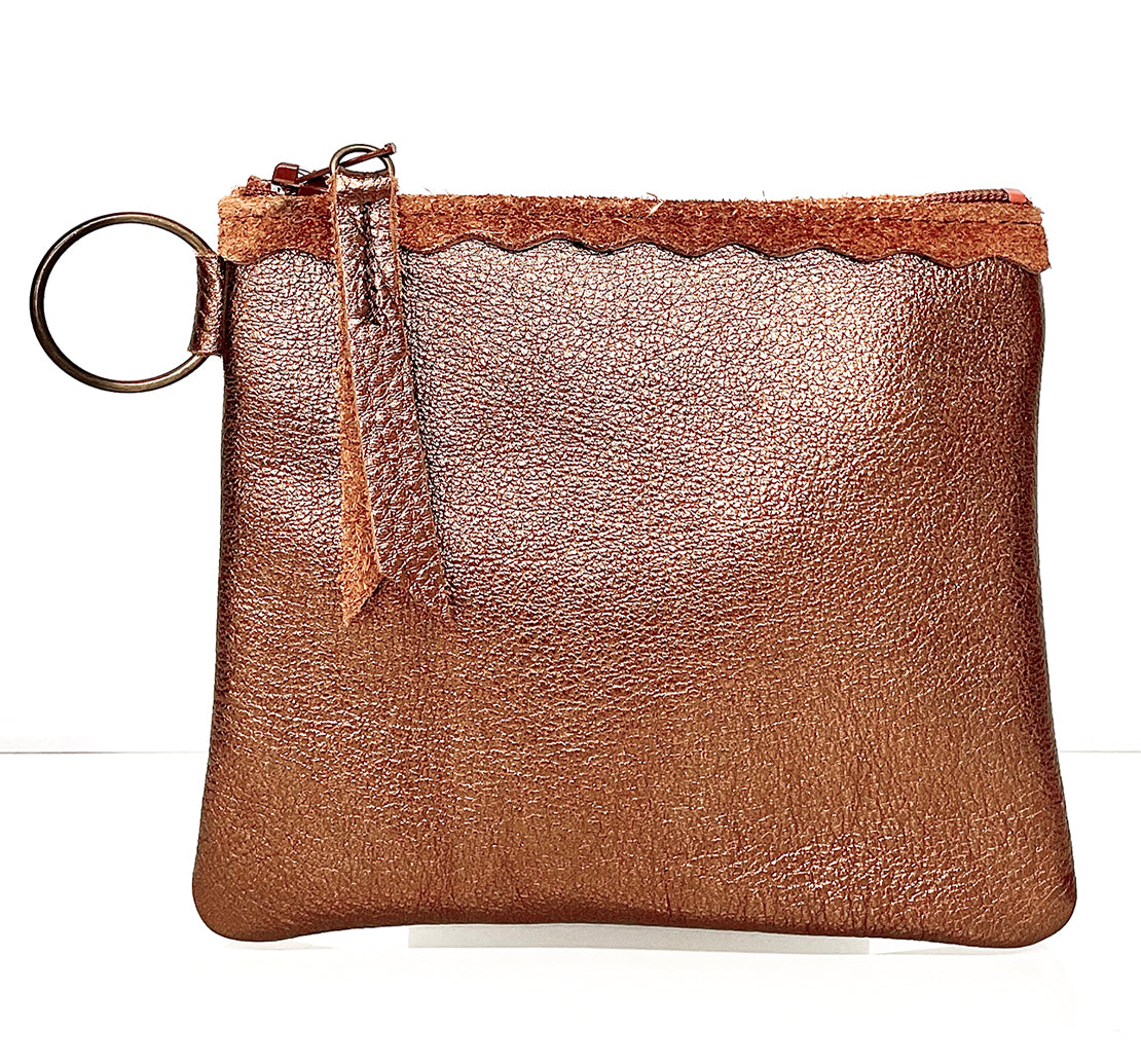 Alfie Genuine Leather Pouch in Bronze Pearl – Lara B. Designs, Inc.