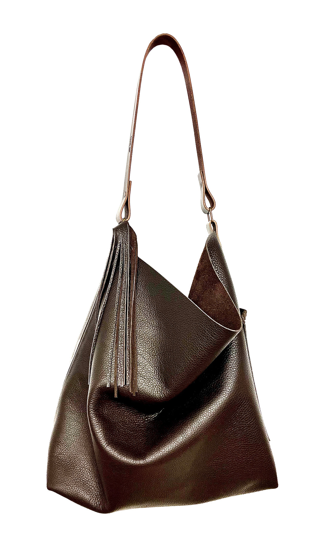 Febe Leather Hobo Cocoa – Lara B. Designs, Inc.